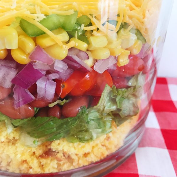Layered Cornbread Salad | The Gingham Apron