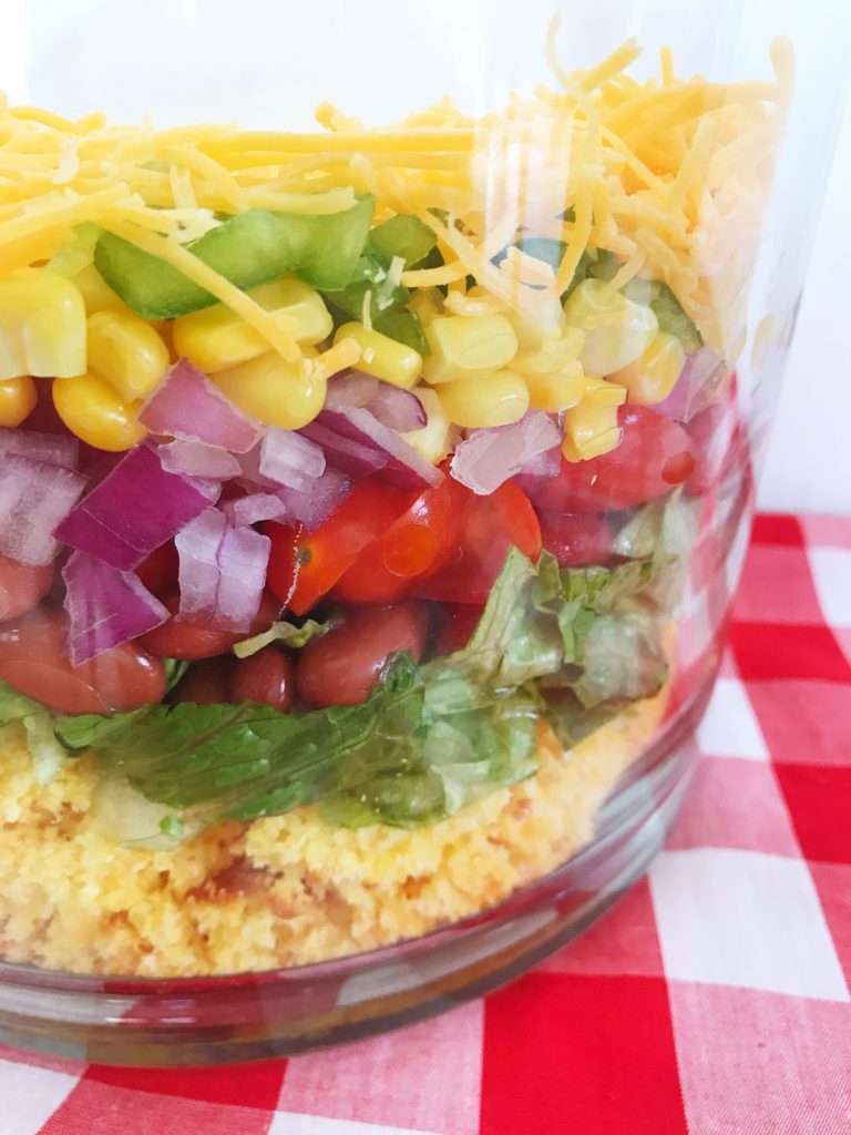 Layered Cornbread Salad | The Gingham Apron
