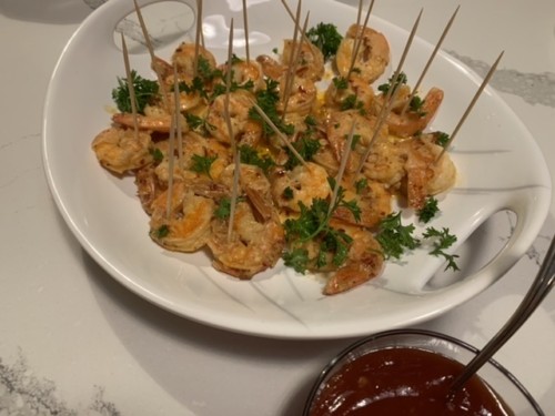 Roasted Garlic Shrimp Appetizer | The Gingham Apron