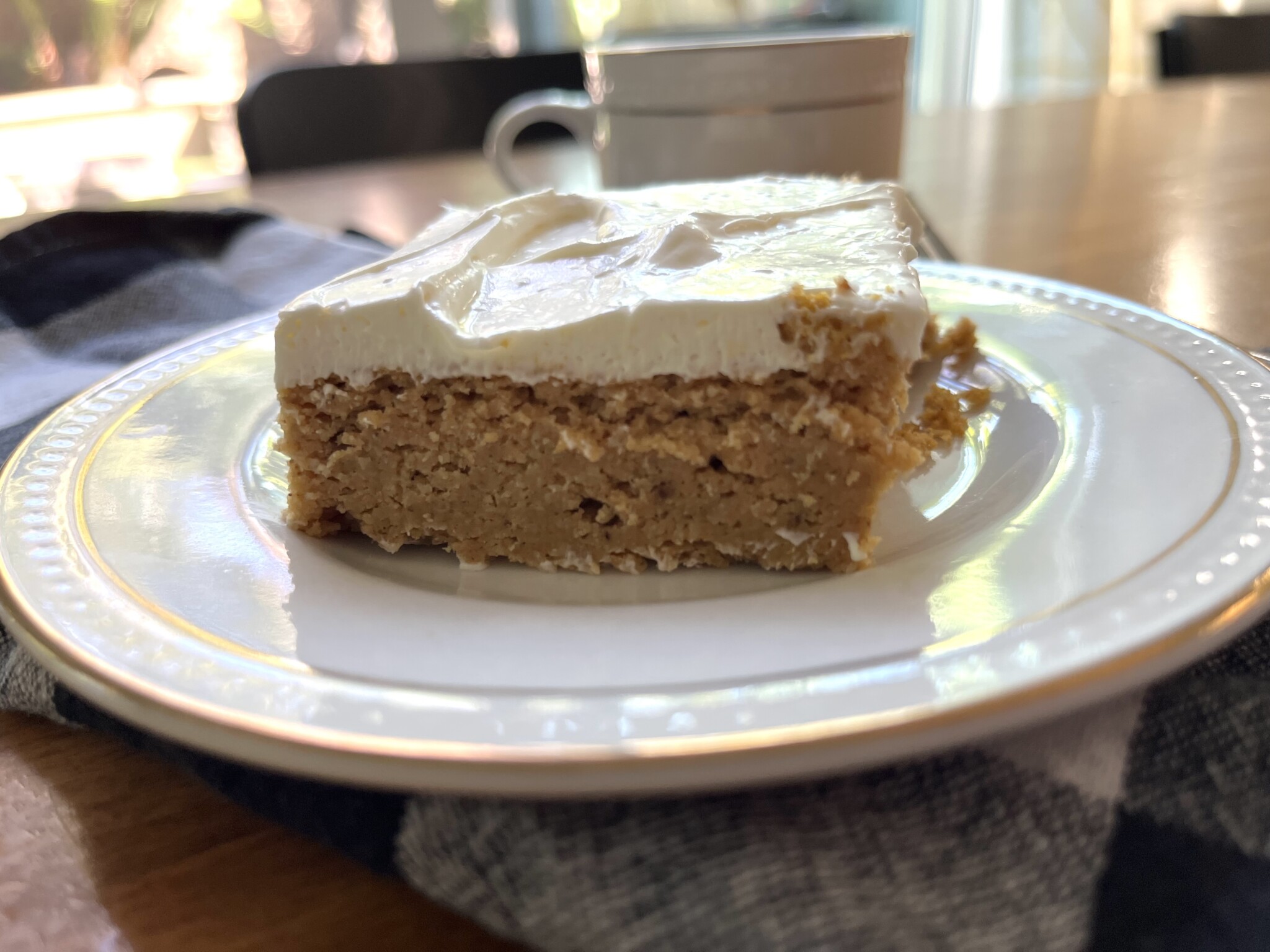 Sugar-free Pumpkin Bars with Cream Cheese Frosting | The Gingham Apron